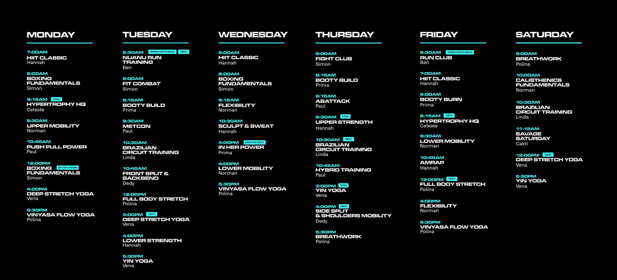 Class Schedule - Wrong Gym | Pererenan - Bali – The Wrong Gym